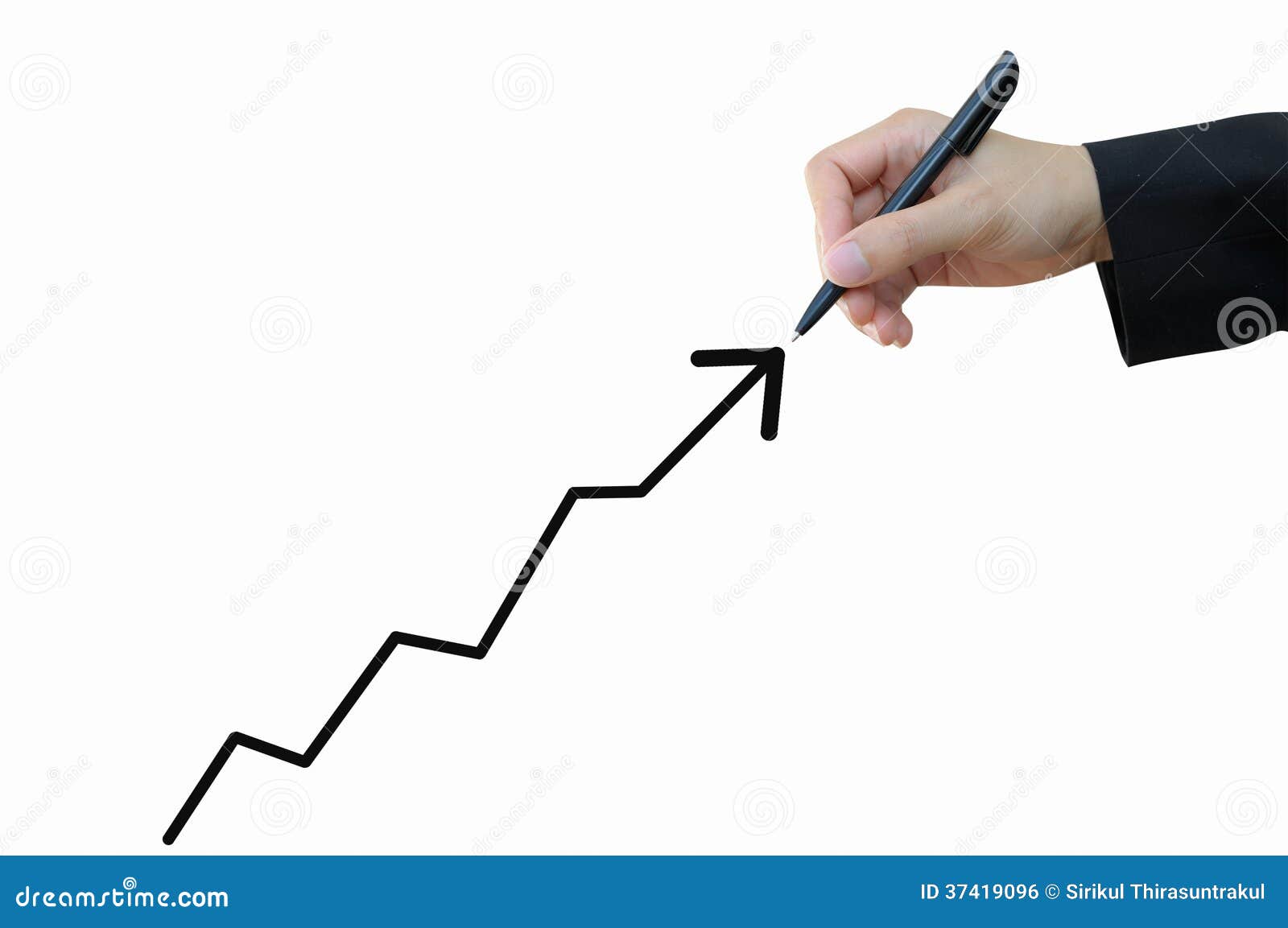 Business Hand Drawing Increasing Graph Stock Photo - Image of concept ...