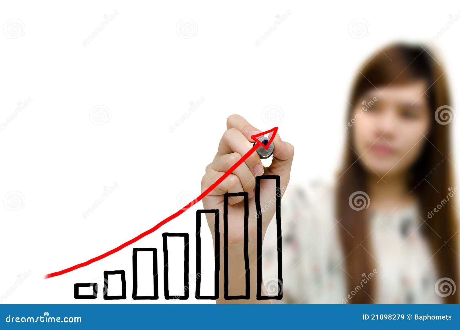 Business Hand Drawing Showing Graph Stock Image - Image of graphic ...