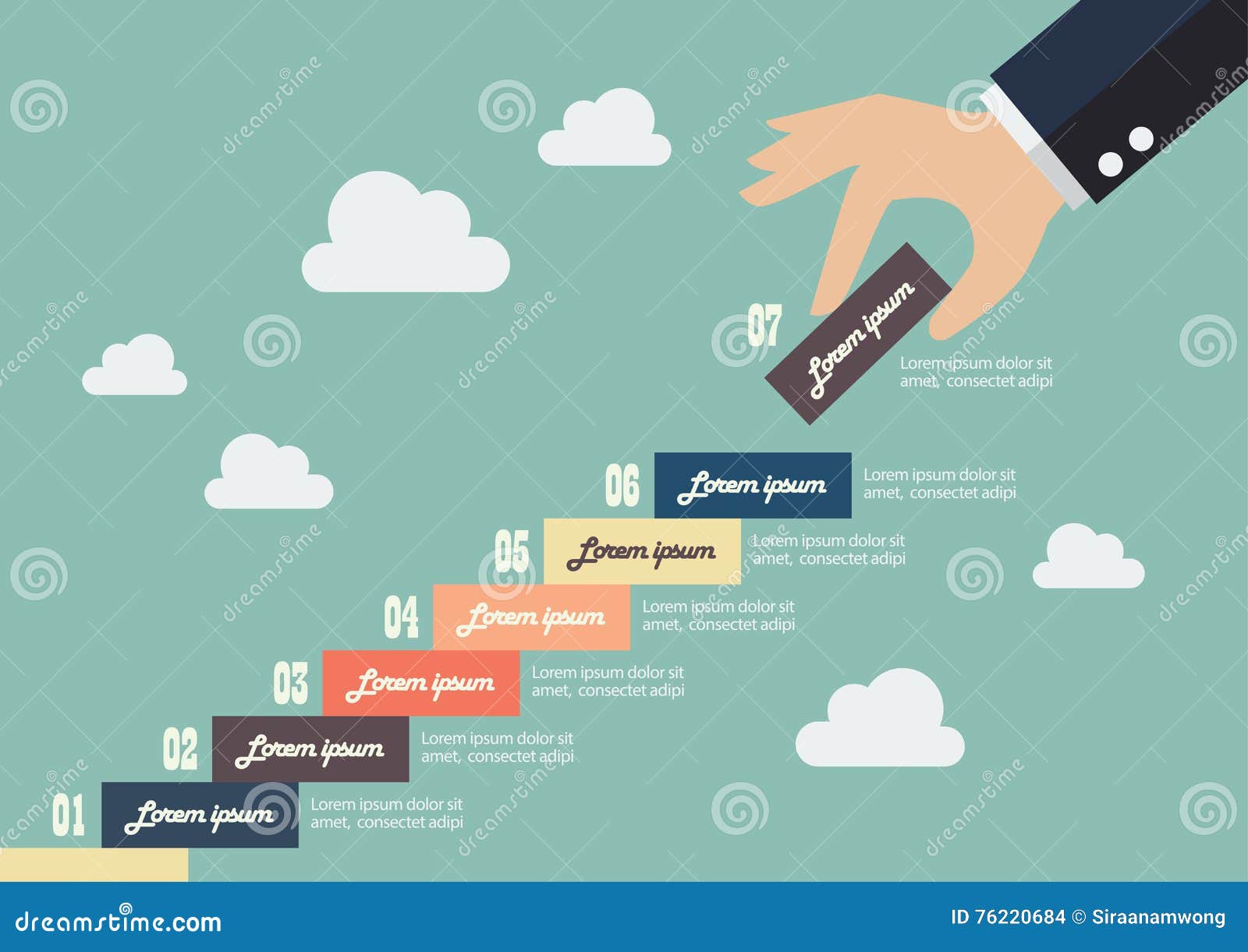 Staircase Infographic Vector 3D Chart, Graph, Digital Diagram, Workflow ...