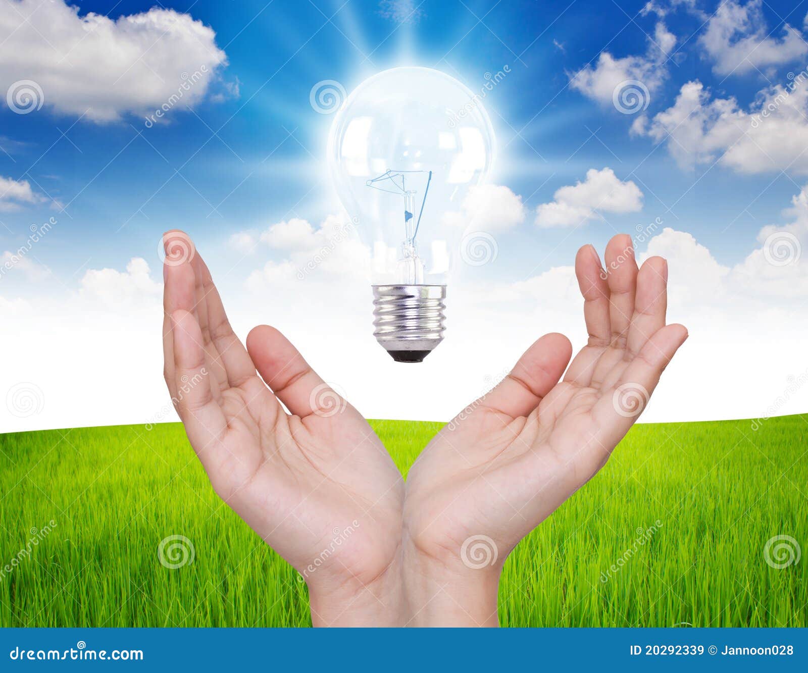 Business Hand with Light Bulb. Stock Image - Image of bright ...