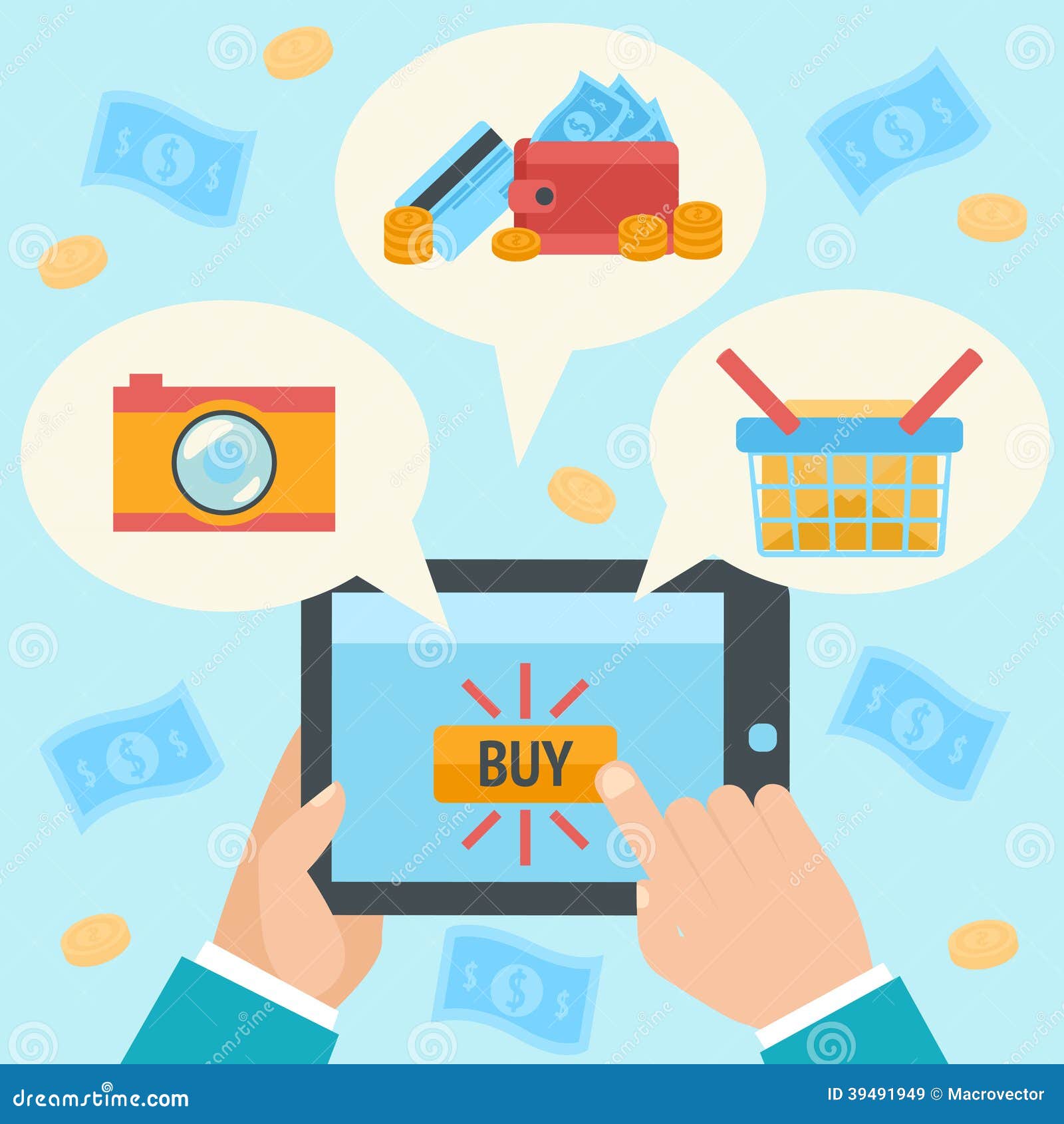 Business Hand Making Internet Purchase Stock Vector - Illustration of ...