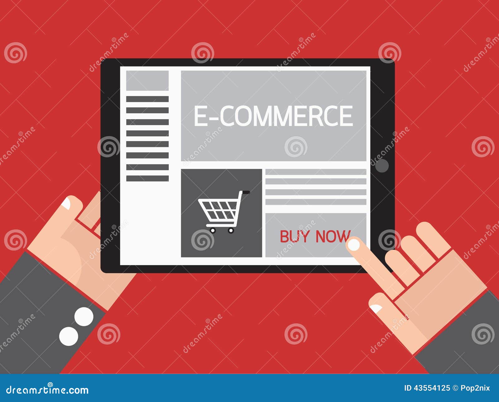 Business Hand Order E-commerce Website on Tablet. Stock Vector ...