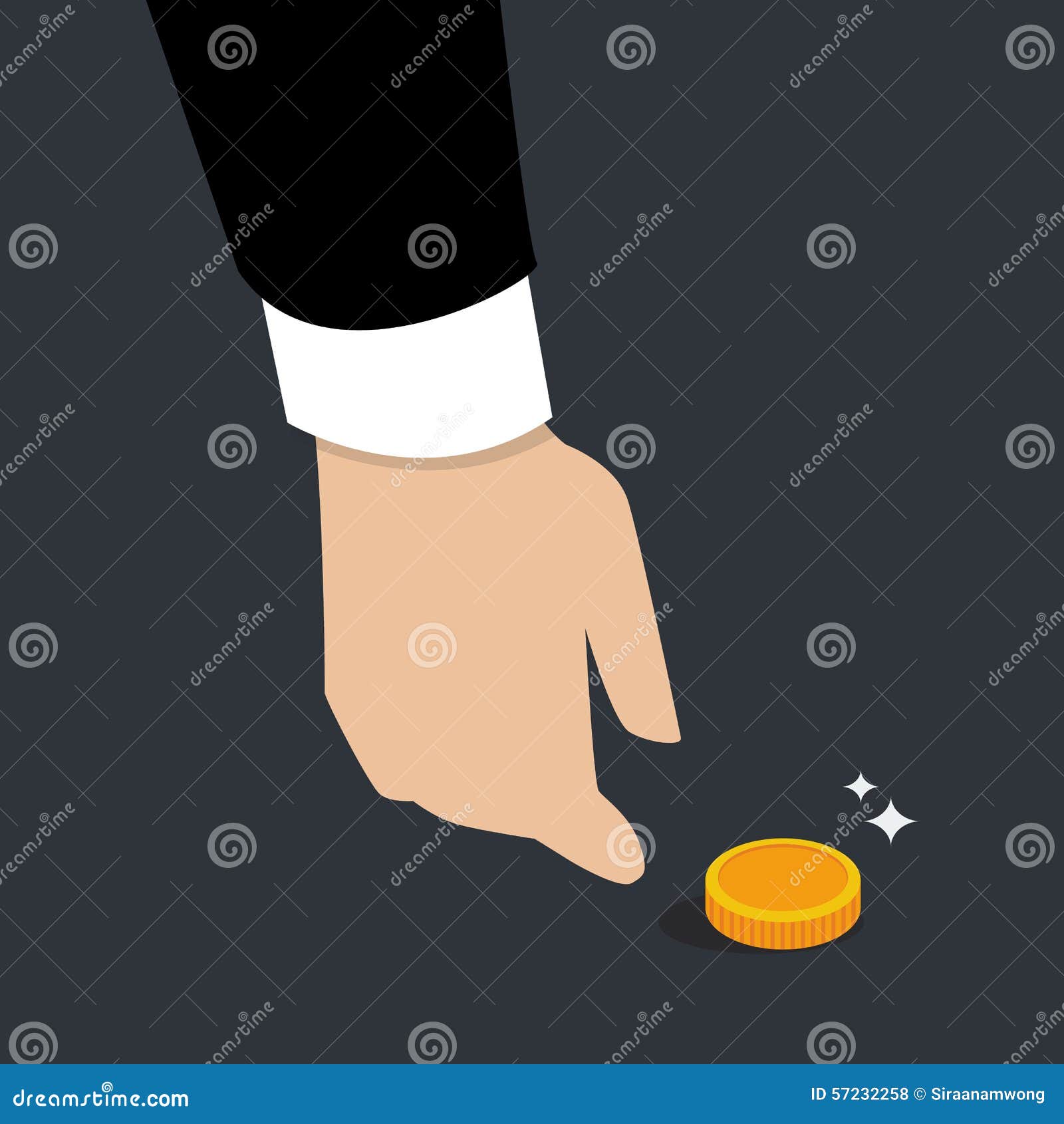 Business Hand Pick Up a Coin Stock Vector - Illustration of businessman ...