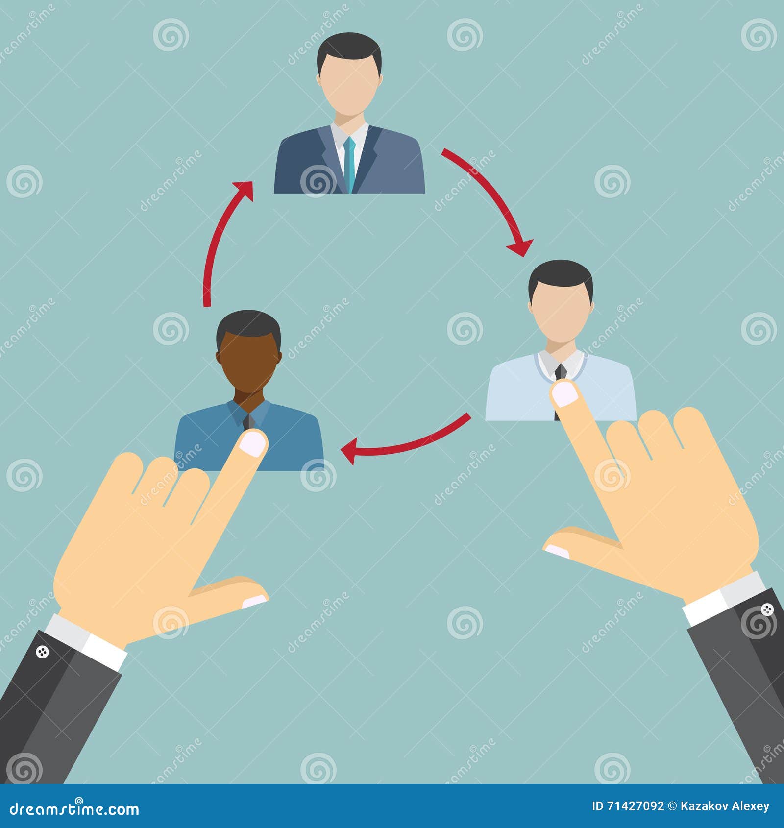 Business Hand Rotate Characters Stock Vector - Illustration of career ...