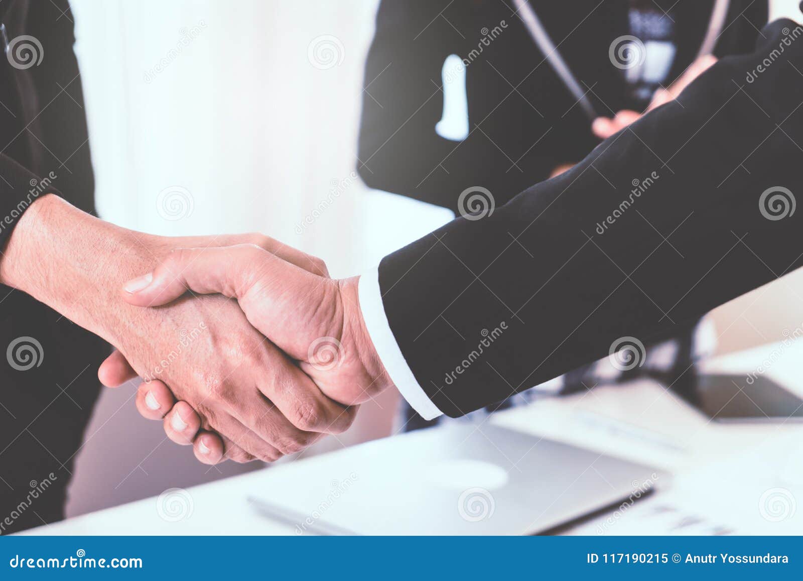 Business Hand Shake between Executive Stock Image - Image of employee ...