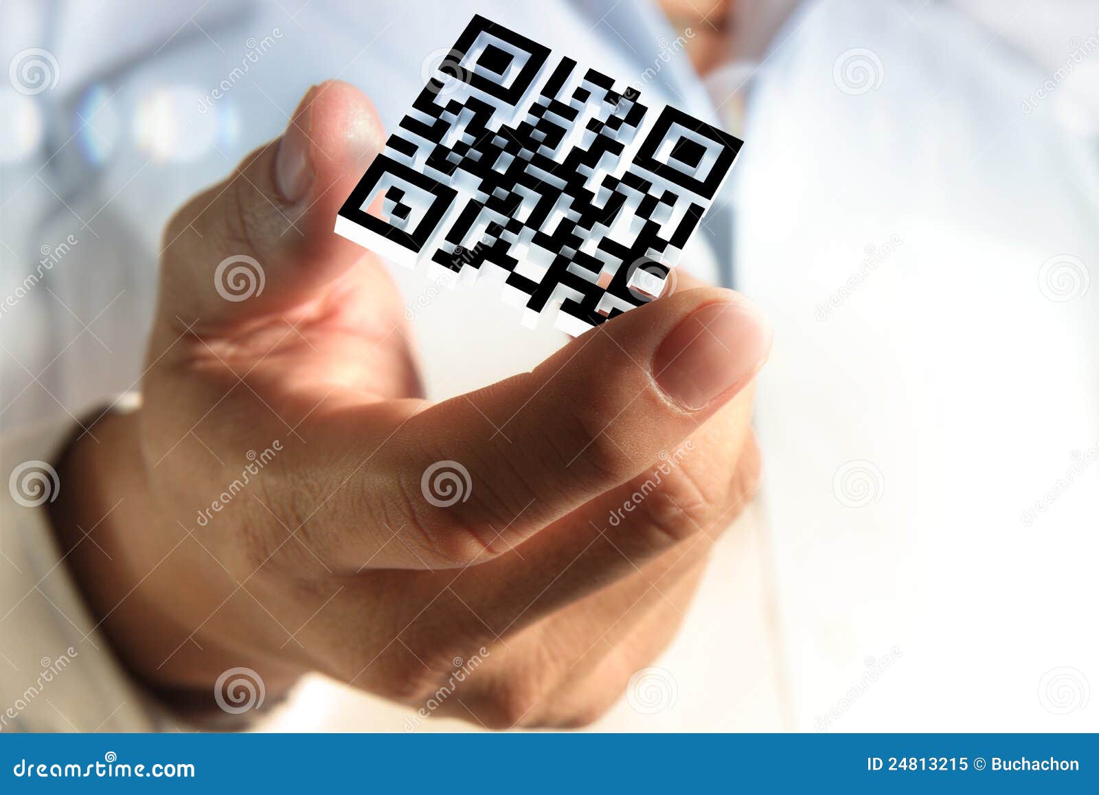 Hand With Qr Code On Wrist. Future Of Political Population Control ...