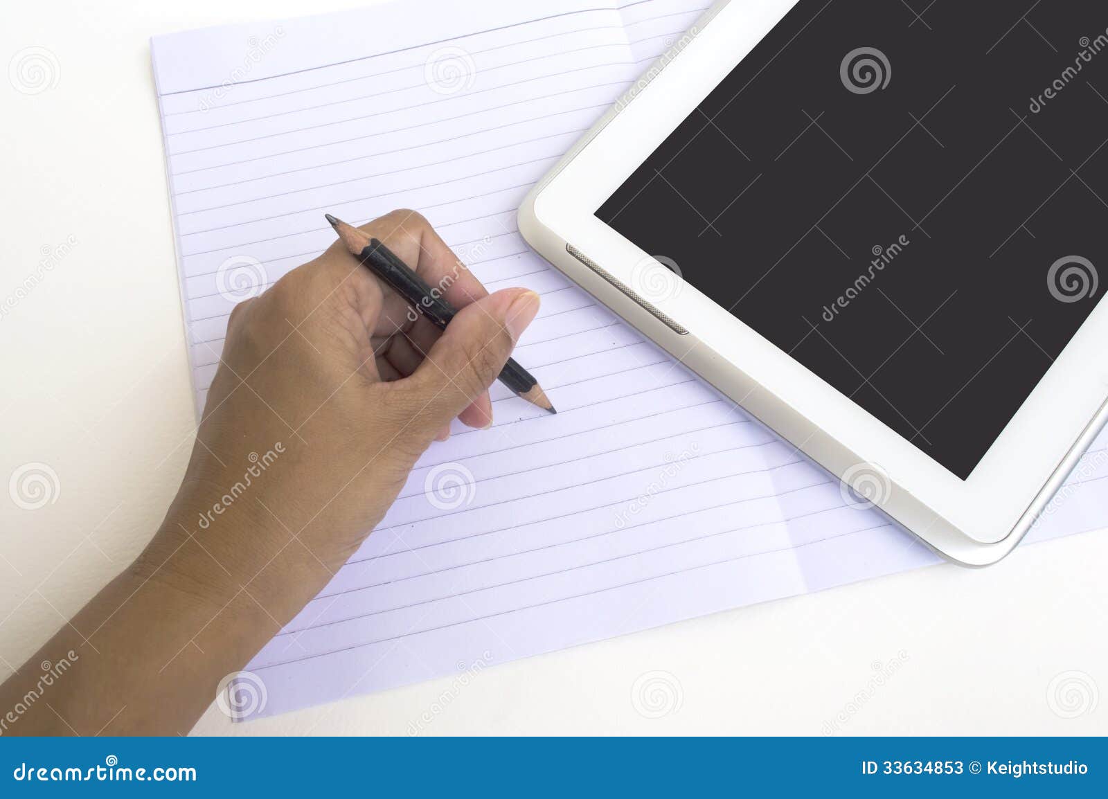 Business Hand Take a Note on Blank Paper Stock Image - Image of ...