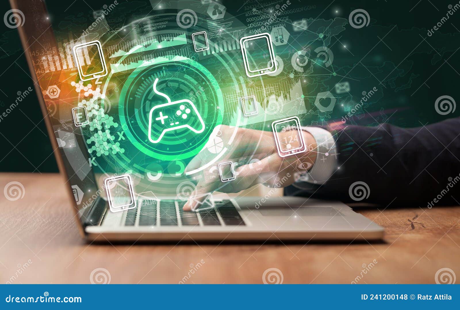 Business Hand Typing on a Modern Laptop Stock Photo - Image of ...