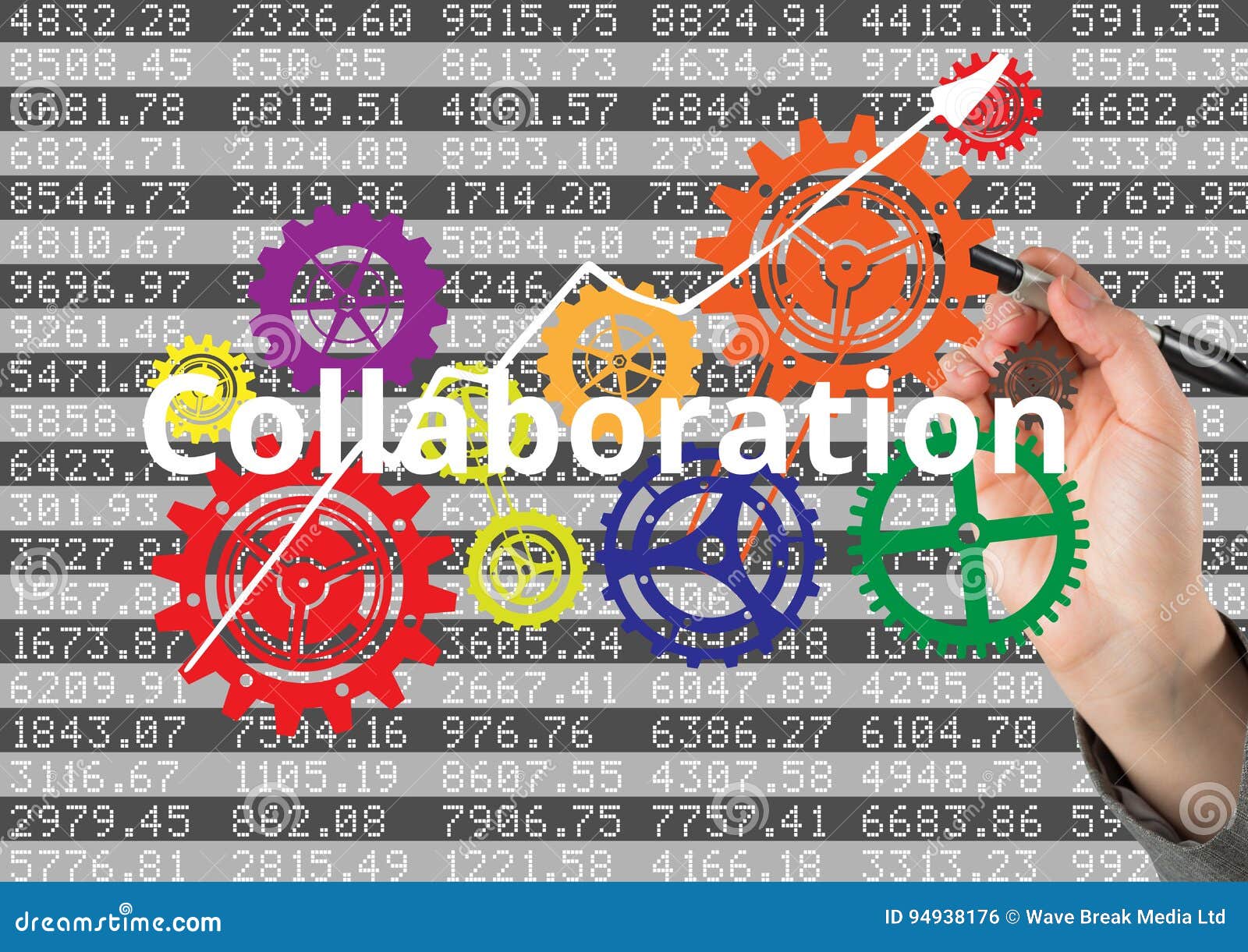 Business Hand Writing COLLABORATION with Cogs and Arrow. Numbers Behind ...