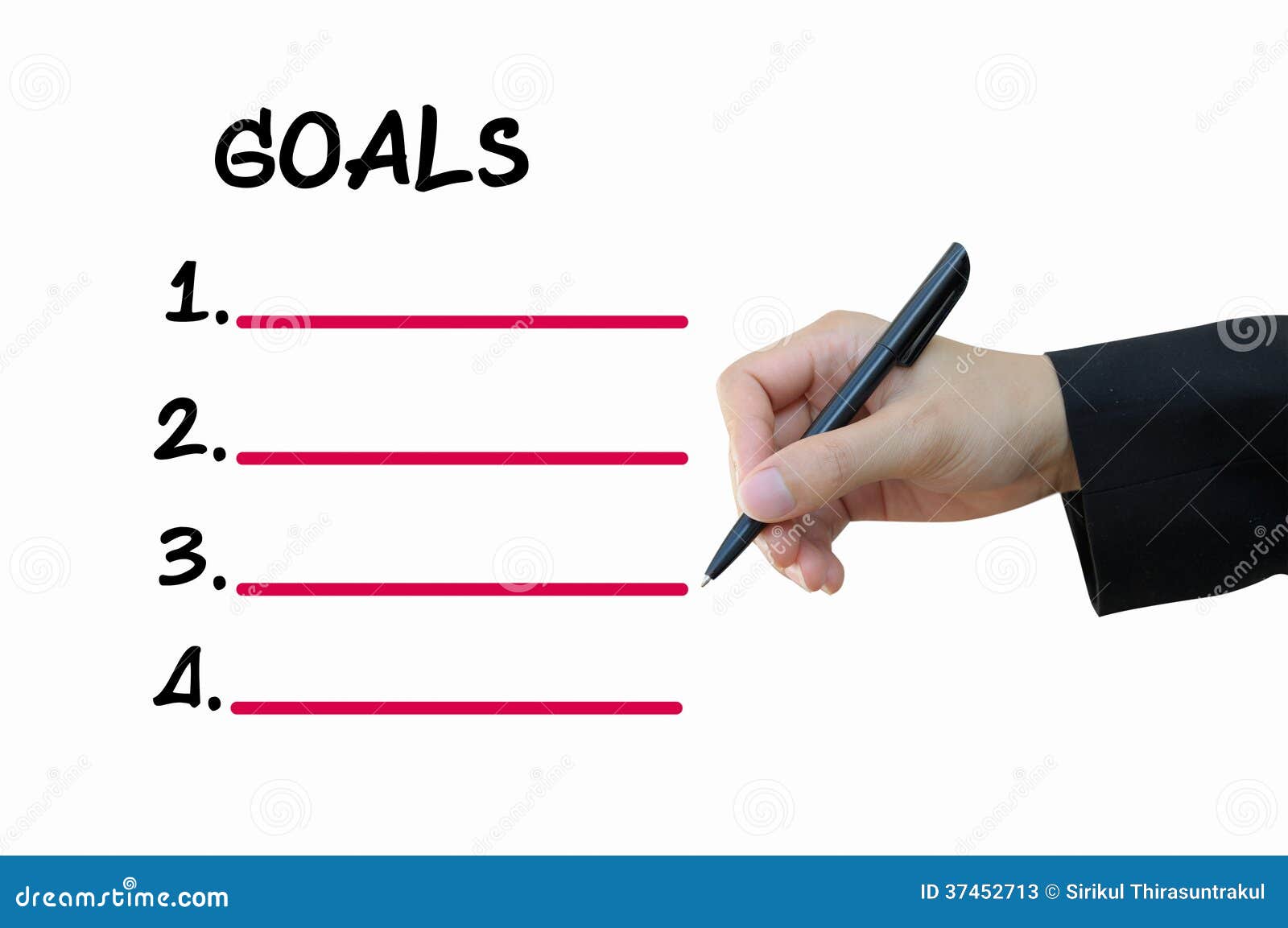Business Hand Writing Goals Stock Image - Image of hand, handwriting ...