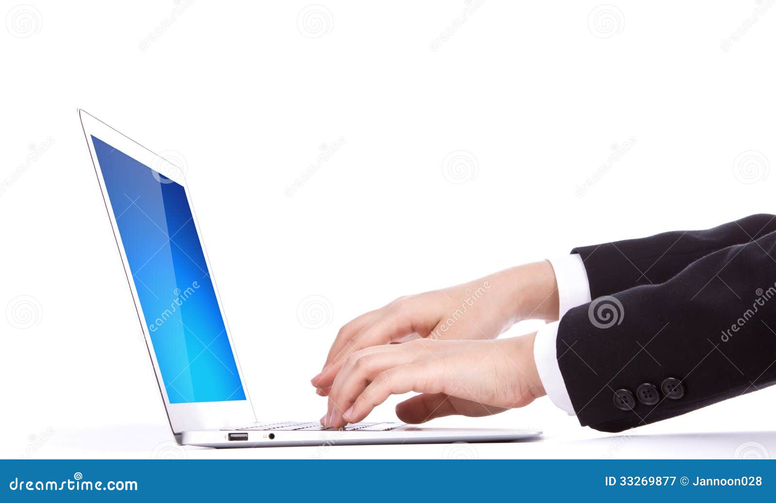 Business Hand Writing on Laptop Stock Image - Image of desk, occupation ...