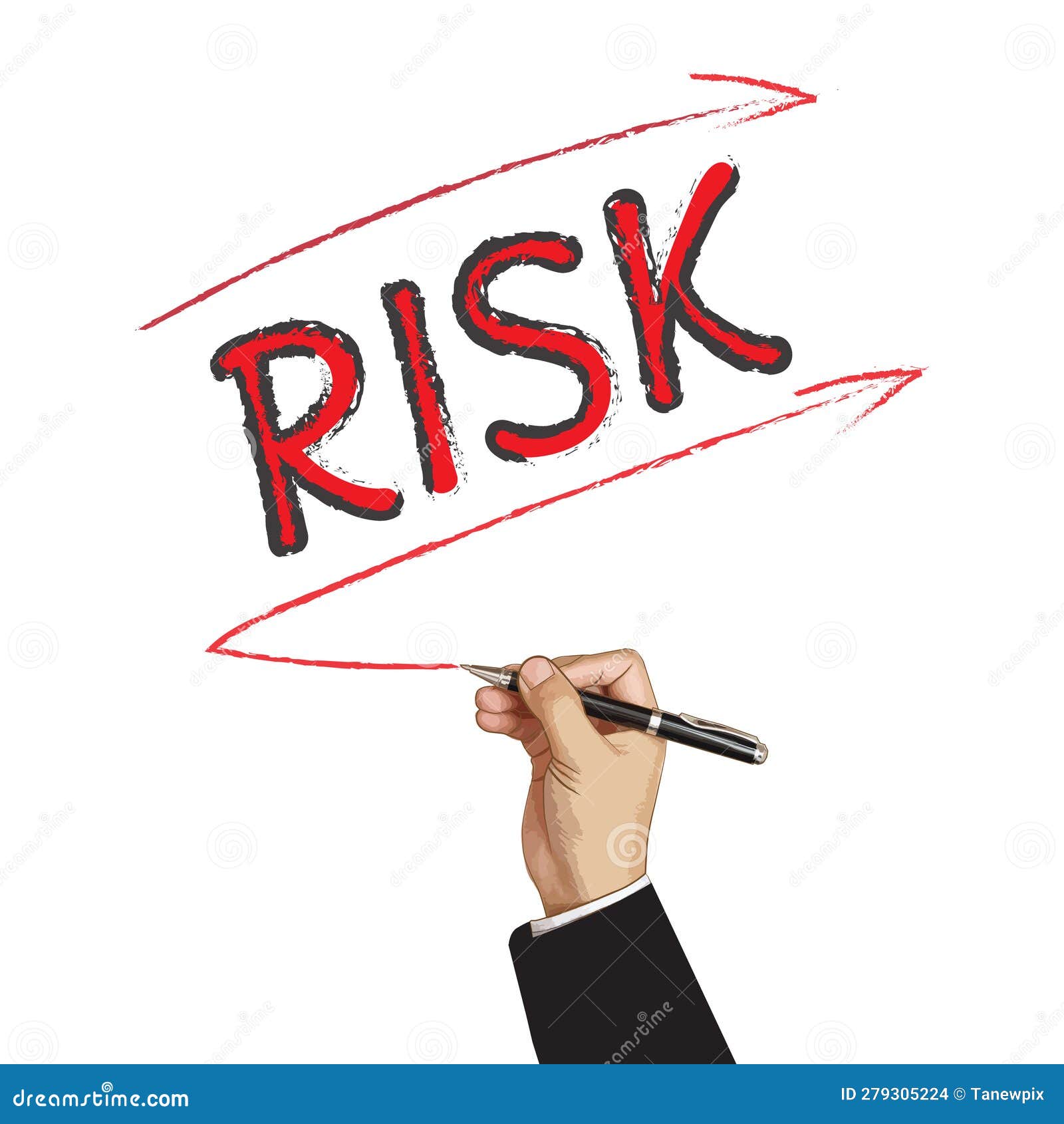Business Hand Writing Red Risk Stock Vector - Illustration of paperwork ...