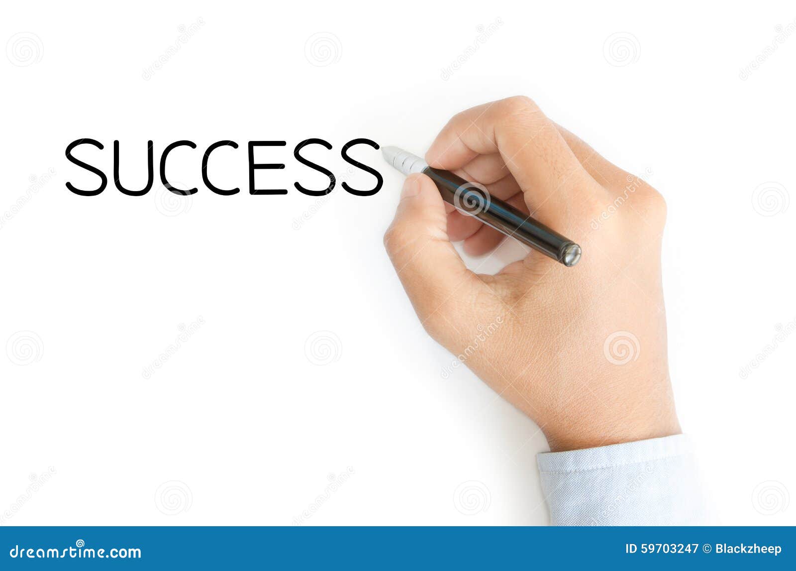 Business Hand Writing Success on White Stock Image - Image of thinking ...
