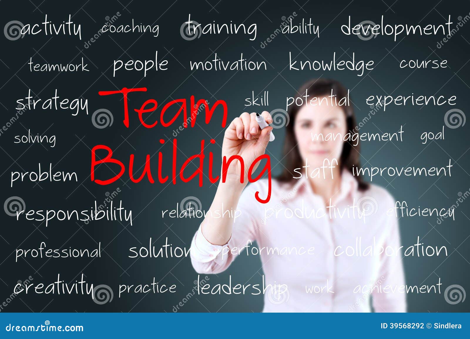 Business Hand Writing Team Building Concept Stock Photo - Image of ...