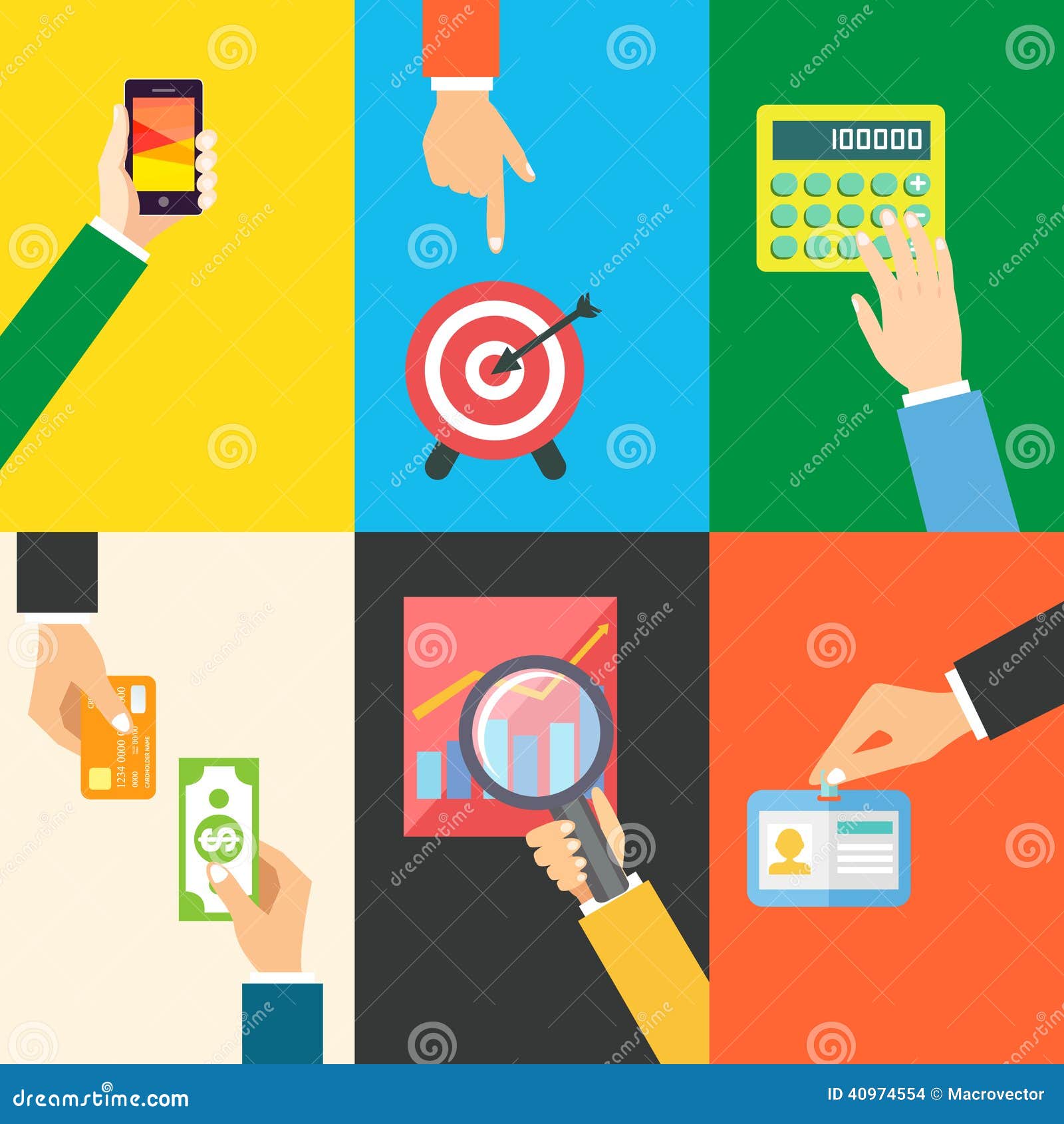 Business hands icons stock vector. Illustration of credit - 40974554