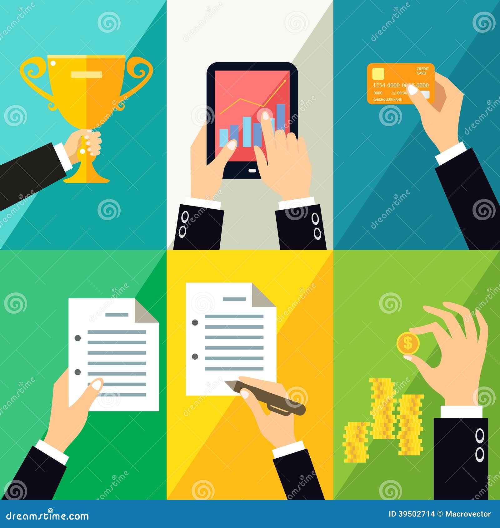 Business hands icons stock vector. Illustration of gadget - 39502714