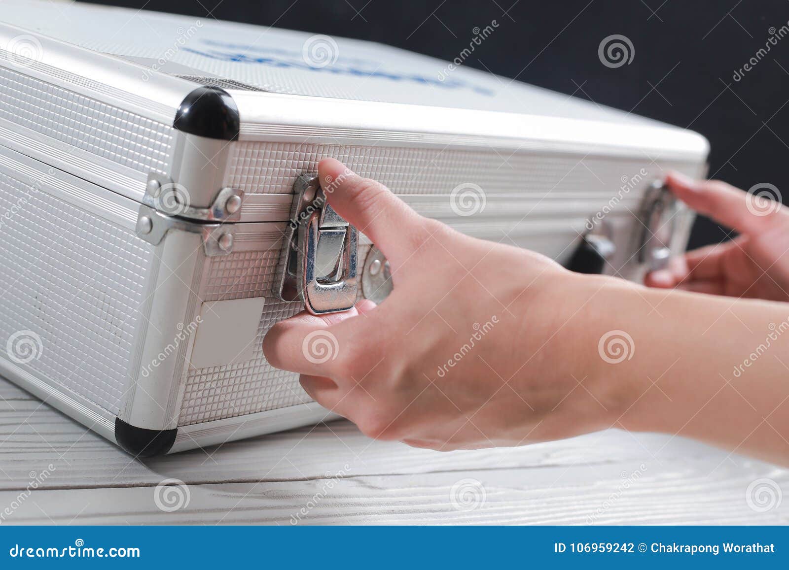 Business Hands Lock Storage and Protection Valuable Goods.. Stock Photo ...