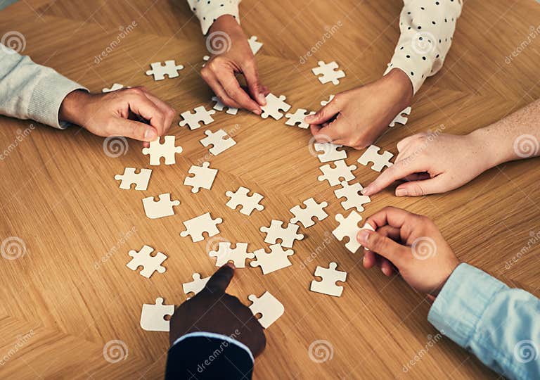 Business Hands, Planning and Puzzle Piece for Group Problem Solving ...
