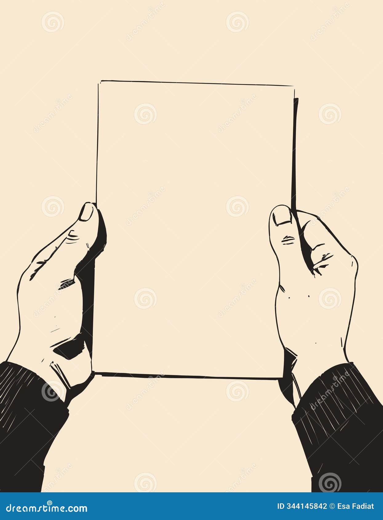 Business Hands Presenting Blank Paper for Advertisement Stock Vector ...
