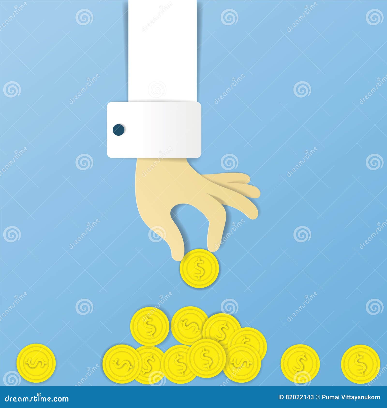 Business hands put coin stock vector. Illustration of euro - 82022143
