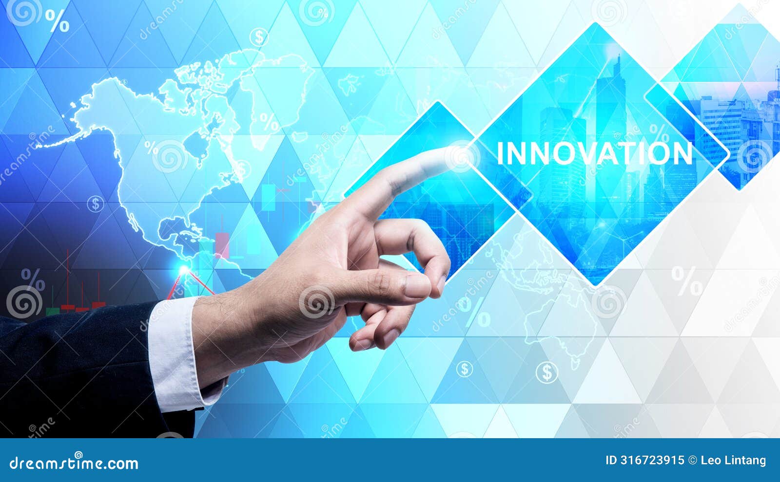 Business Hands Touch an Innovation Text. New Ideas with Innovative ...