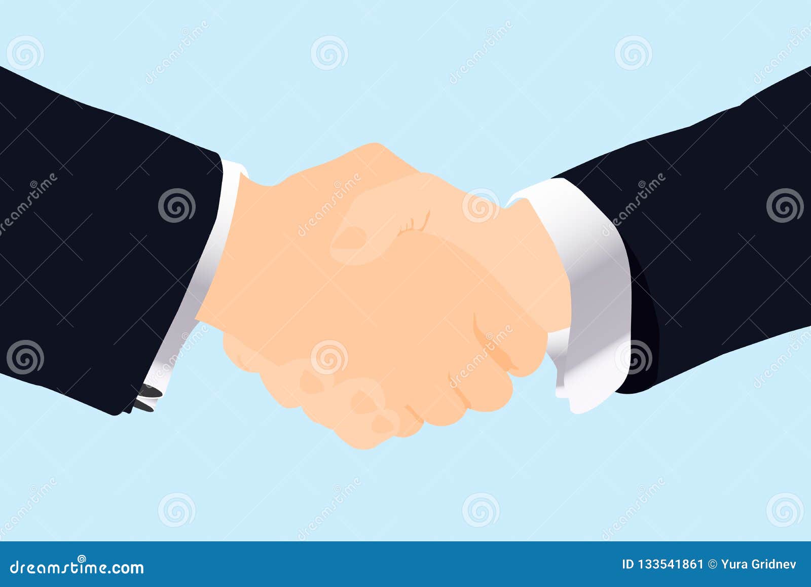 Business Handshake. Agreement Concept, Flat Design, Vector Illustration ... Business Handshake. Agreement Concept, Flat Design, Vector Illustration ...