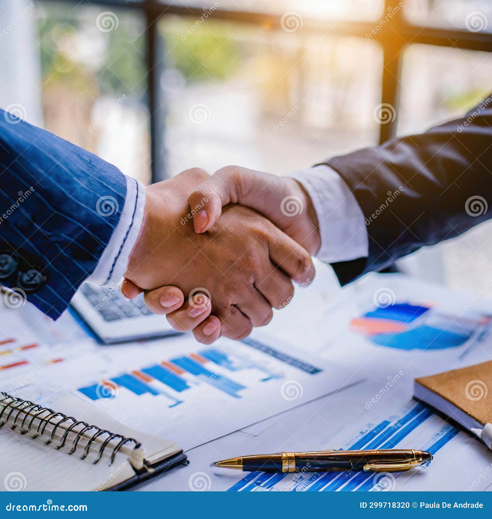 Business Handshake and with Background Financial Graph Analysis Stock ...