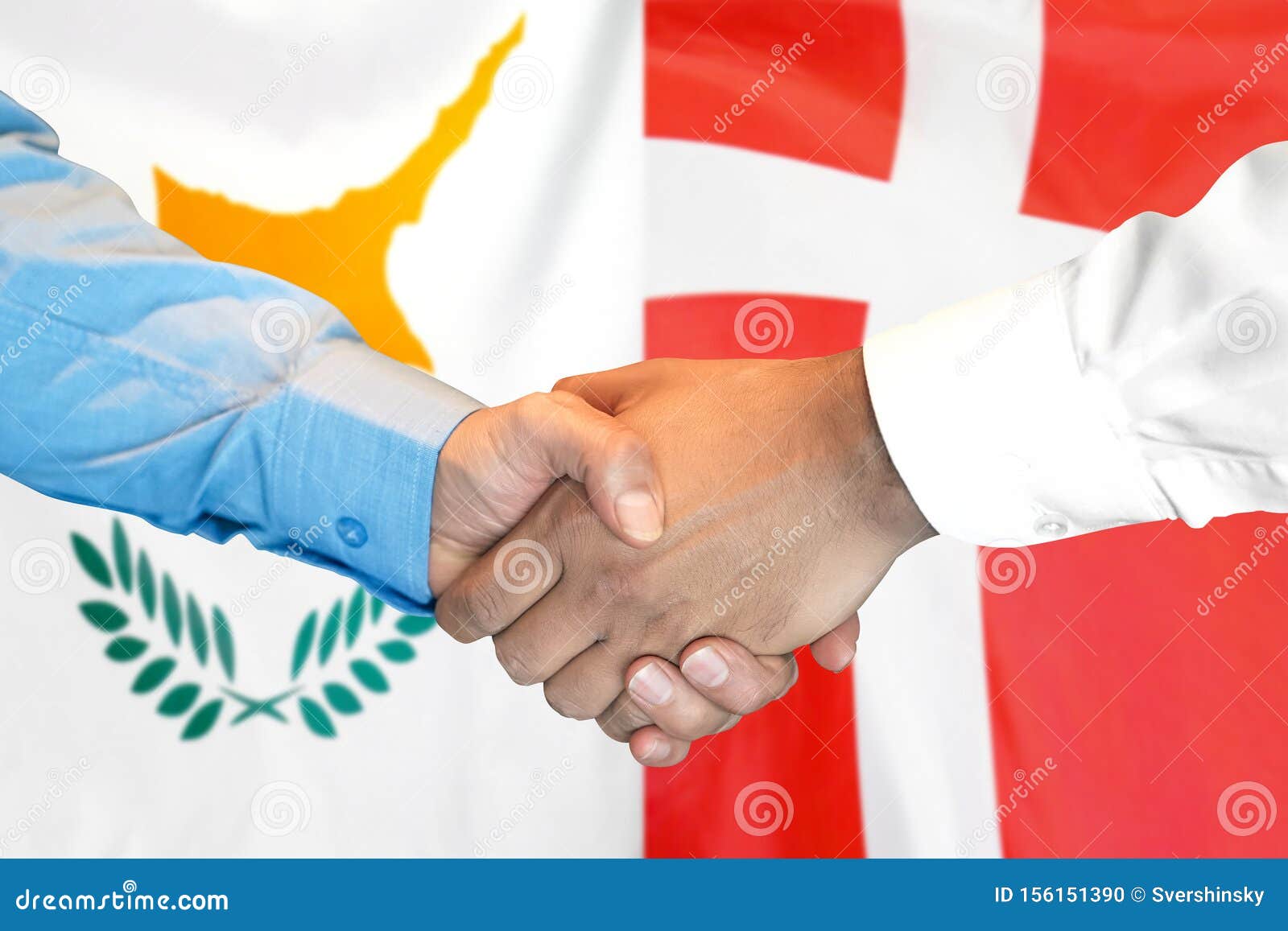 Handshake On Cyprus And UK Flag Background Royalty-Free Stock ...