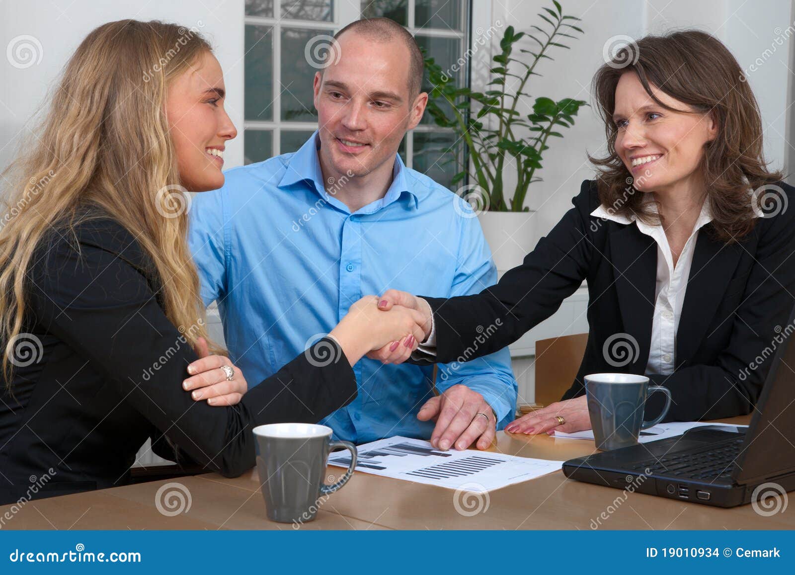 Business Handshake among Caucasian Group Stock Photo - Image of people ...
