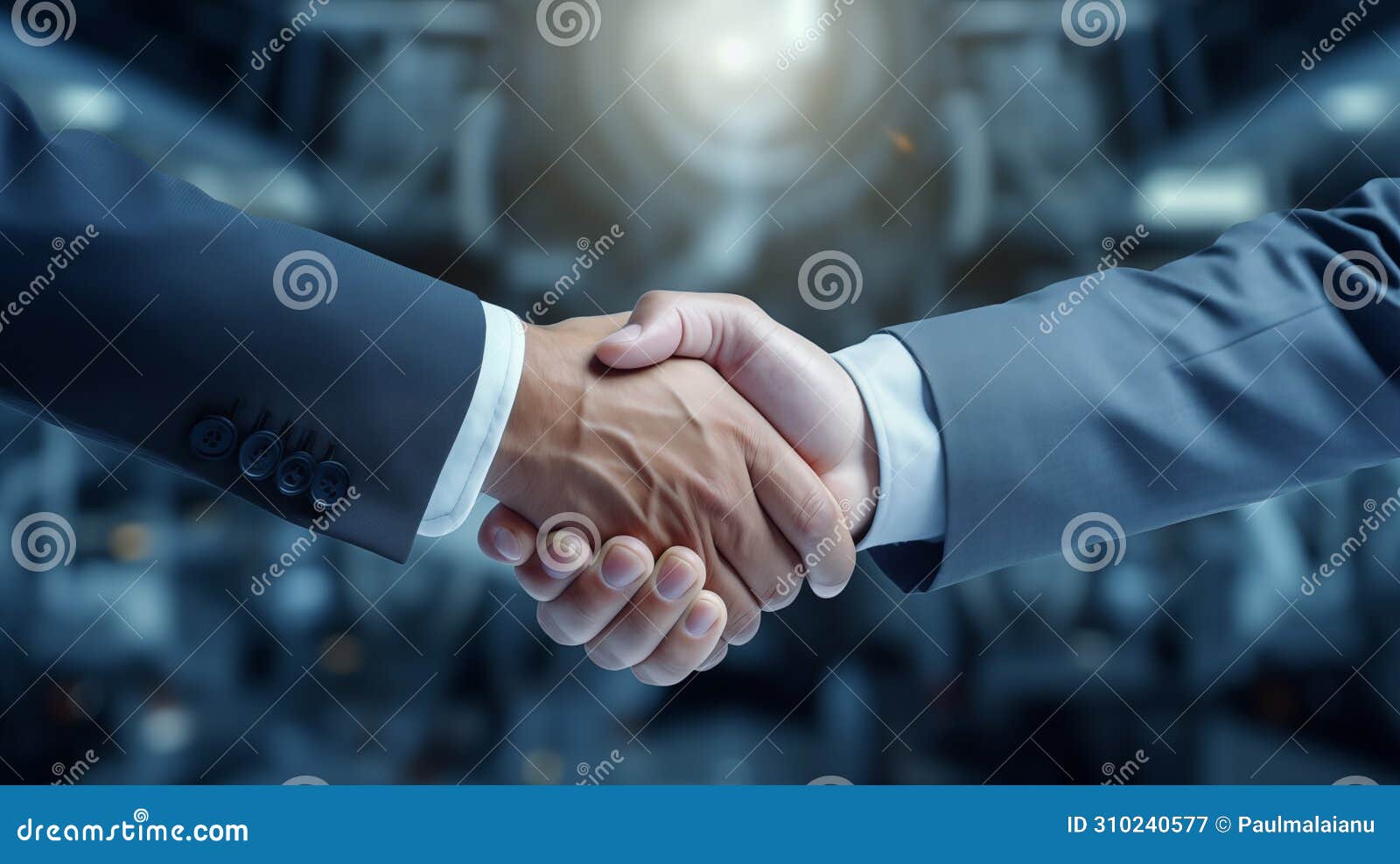 Business Handshake Closeup, in the Background are the Projects of ...