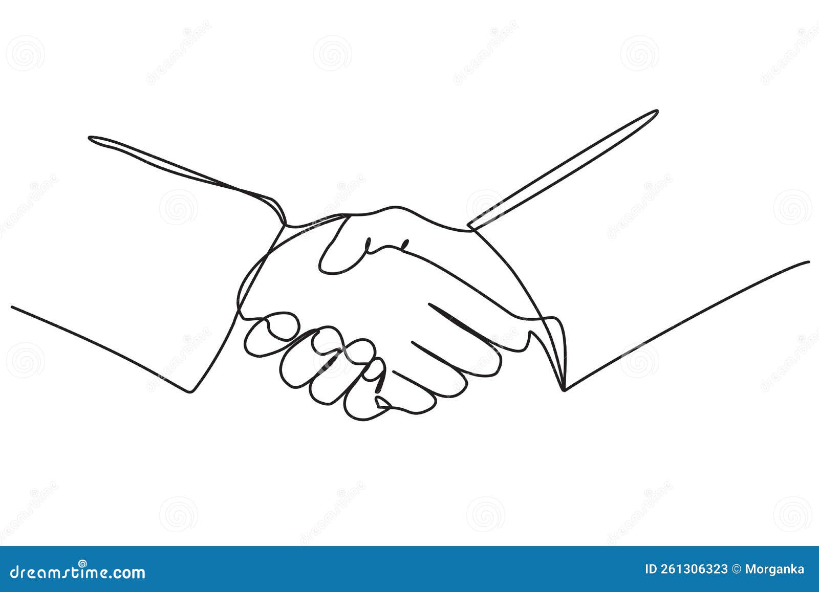 Business Handshake Continuous Line Vector Illustration Stock Vector ...