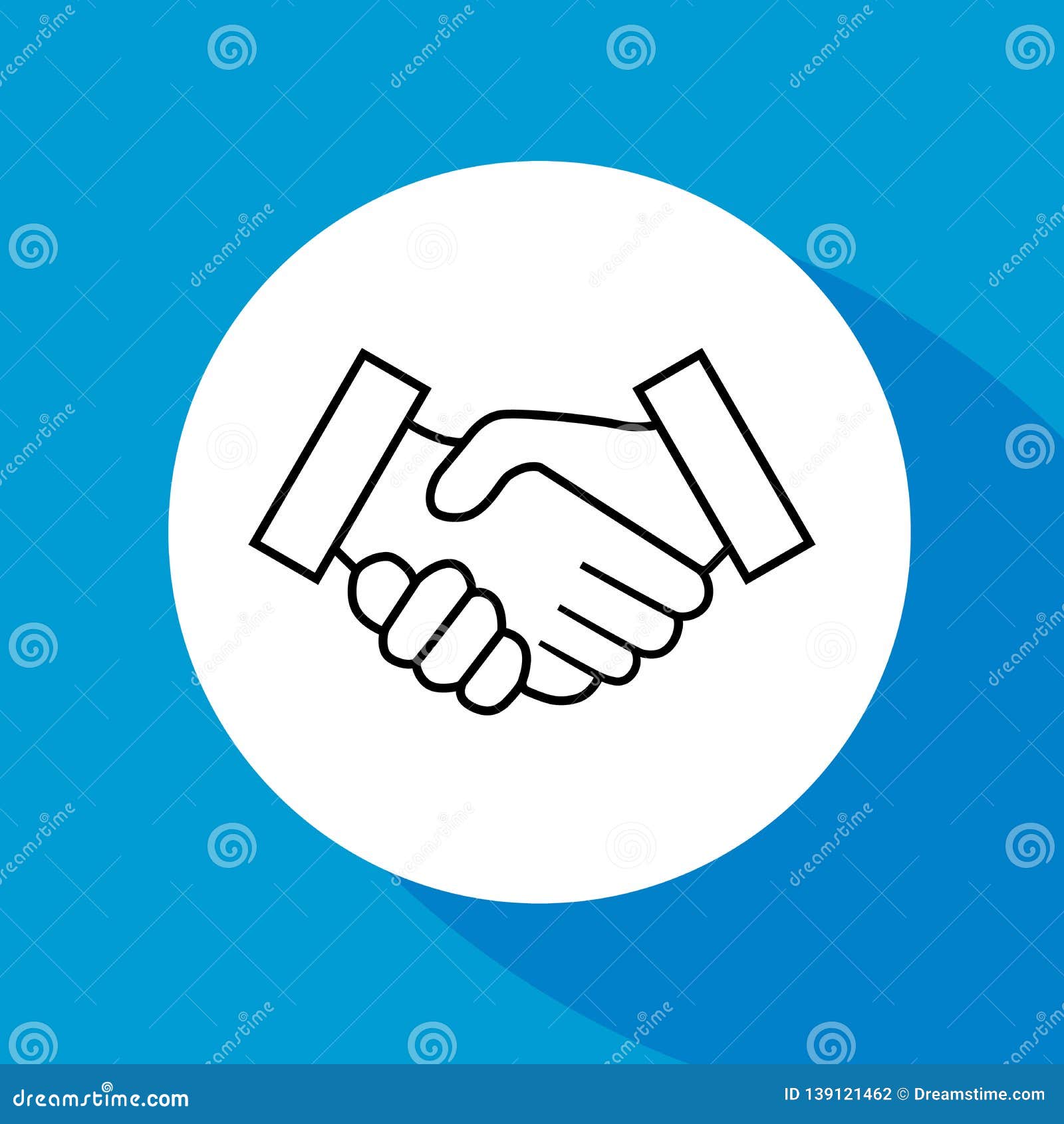 Business Handshake, Contract Agreement, Line Art Vector Icon for Apps ... Business Handshake, Contract Agreement, Line Art Vector Icon for Apps ...