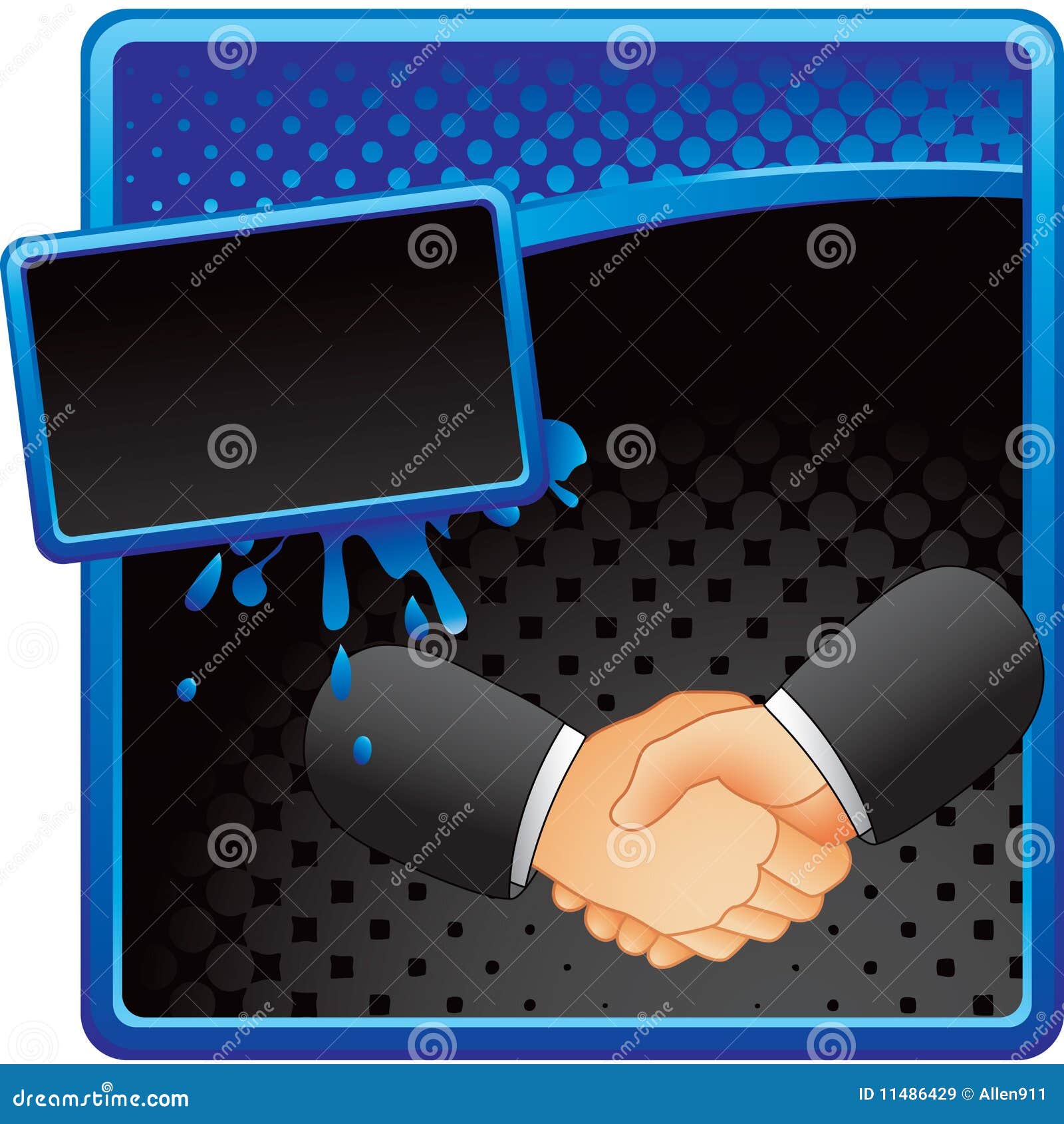 Business Handshake on Halftone Grungy Banner Stock Vector ...