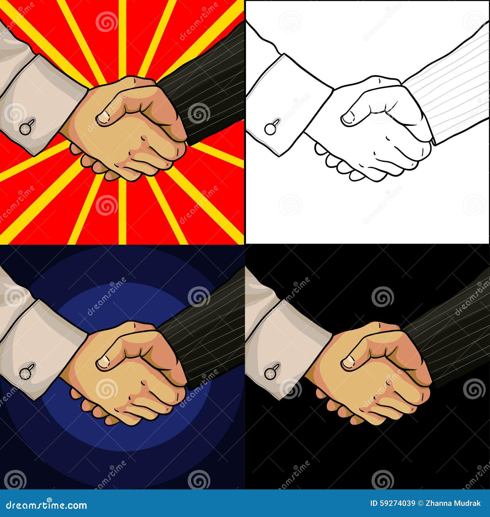 Business Handshake Hands of Two Men Stock Illustration - Illustration ...