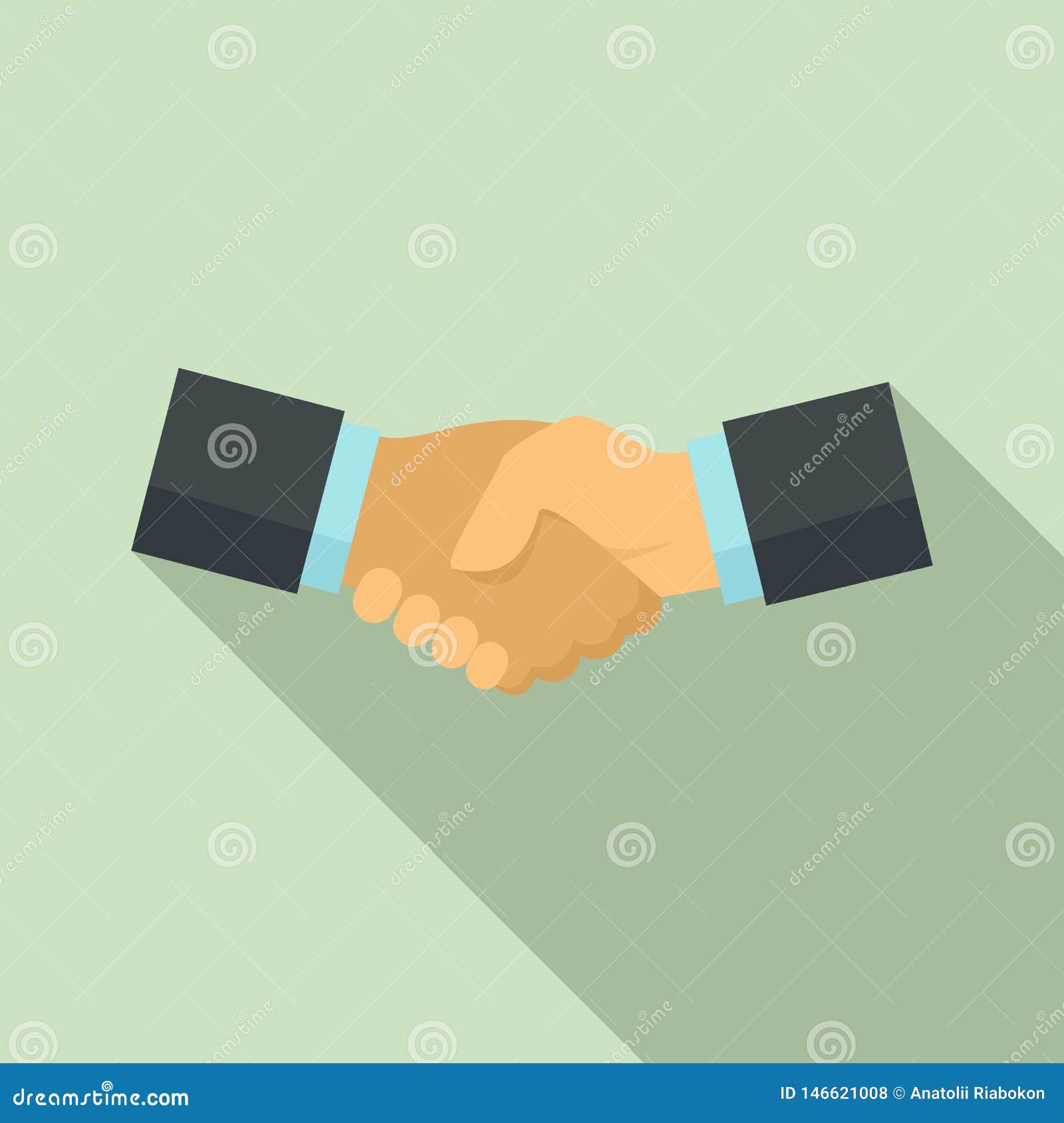 Business Handshake Icon, Flat Style Stock Vector - Illustration of ...