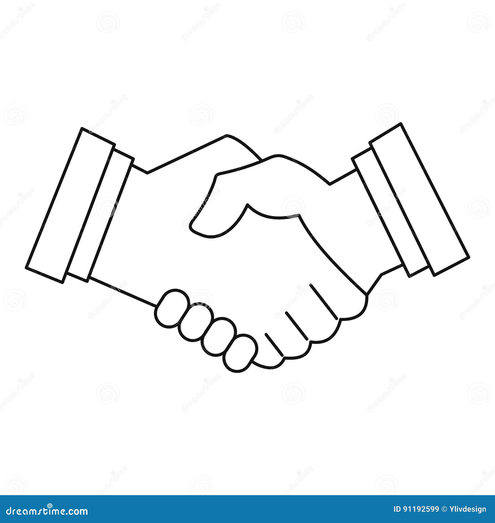 Business Handshake Icon, Outline Style Stock Vector - Illustration of ...