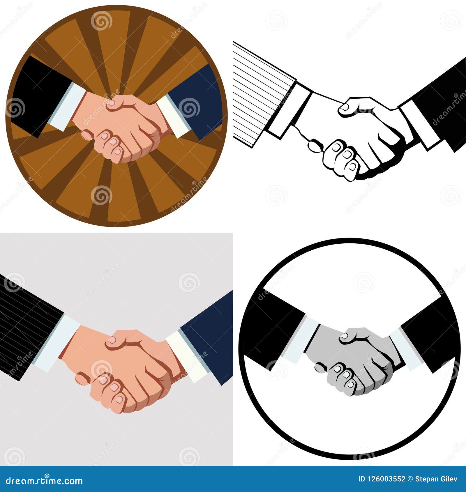 Business Handshake Illustration Stock Vector - Illustration of vector ...
