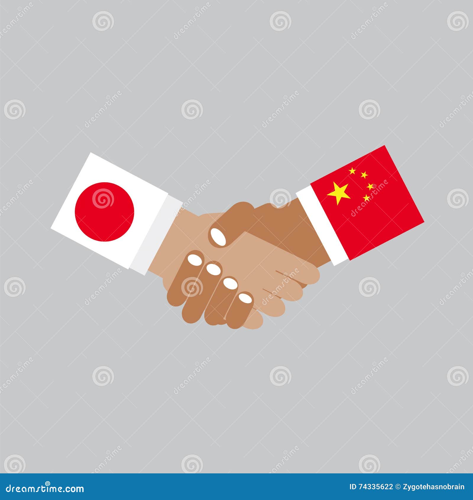 Business Handshake Japan and China Vector. Stock Vector - Illustration ...
