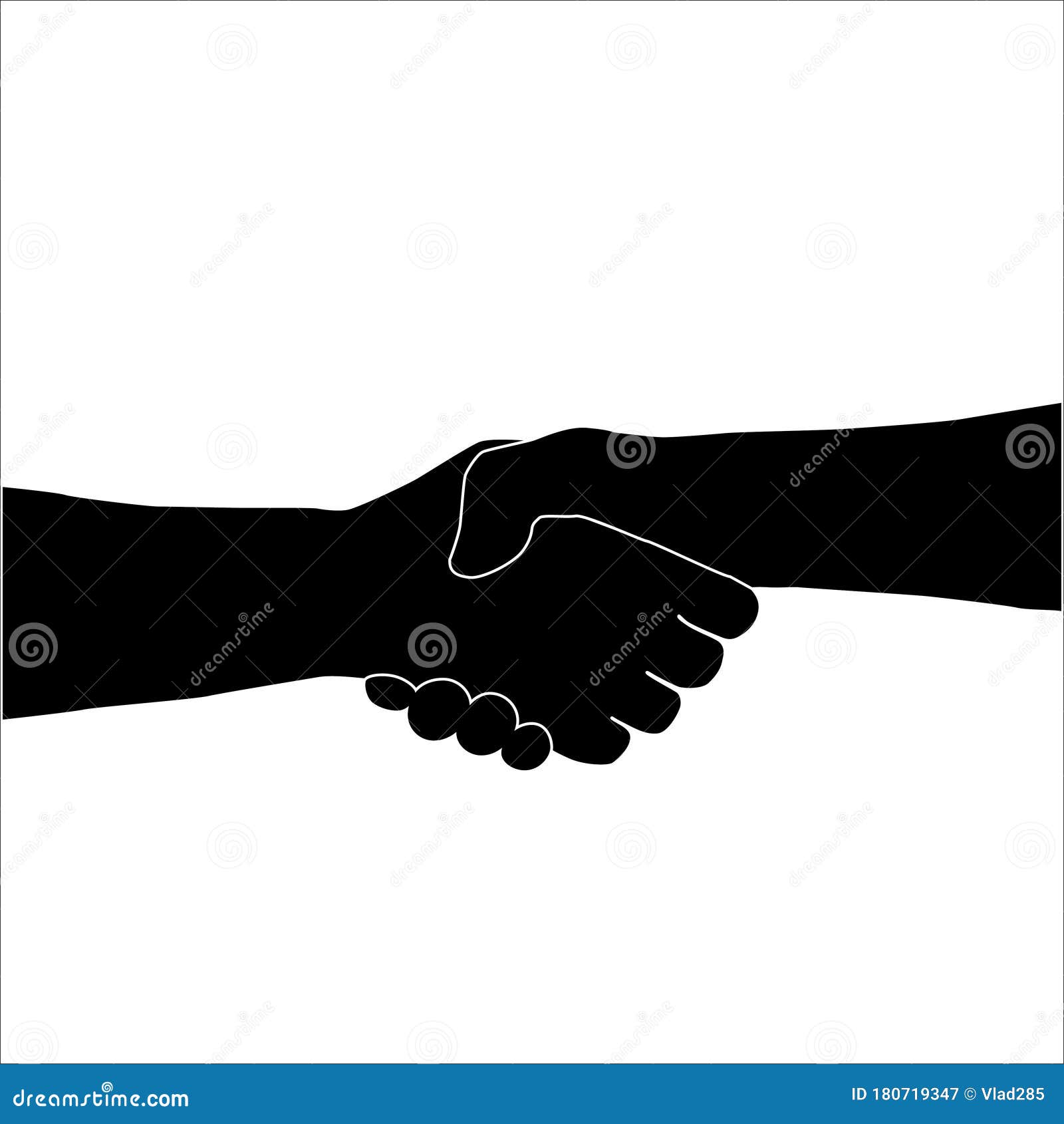 Flat Handshake Pictogram is Isolated on a White Background Stock Vector ...