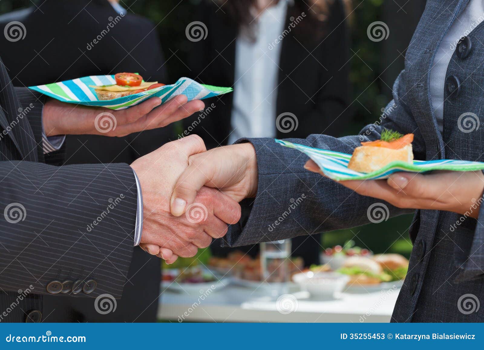 Business Handshake during Lunch Stock Image - Image of integration ...