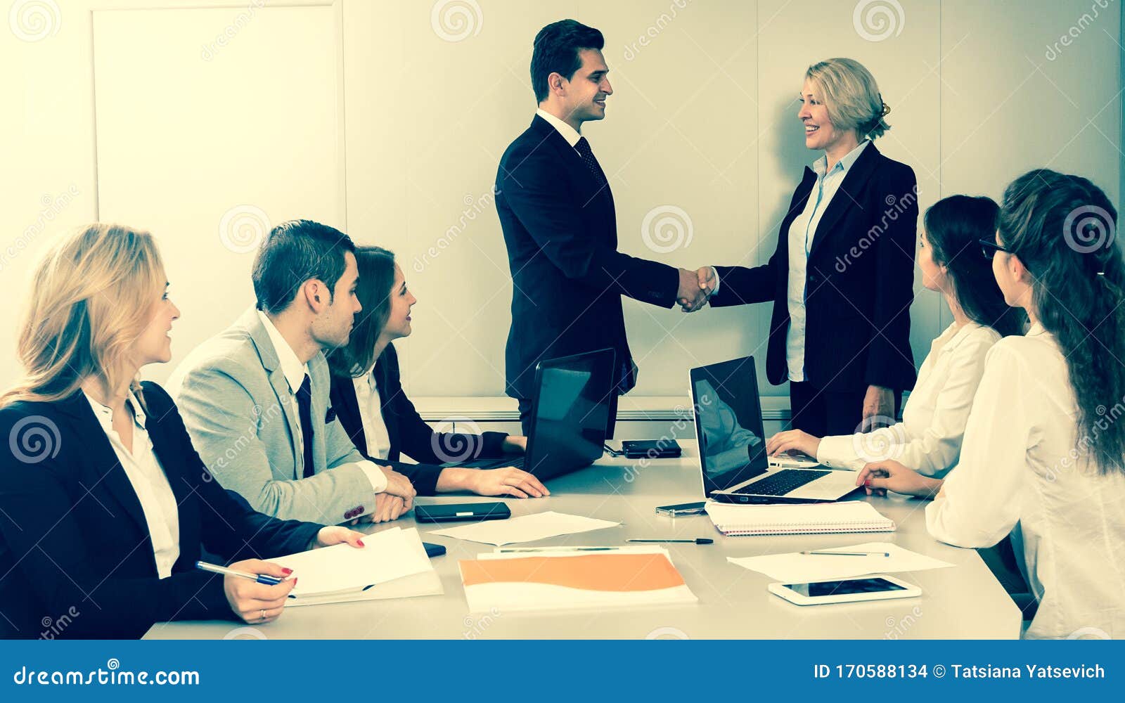 Business Handshake at Negotiations Stock Photo - Image of negotiations ...
