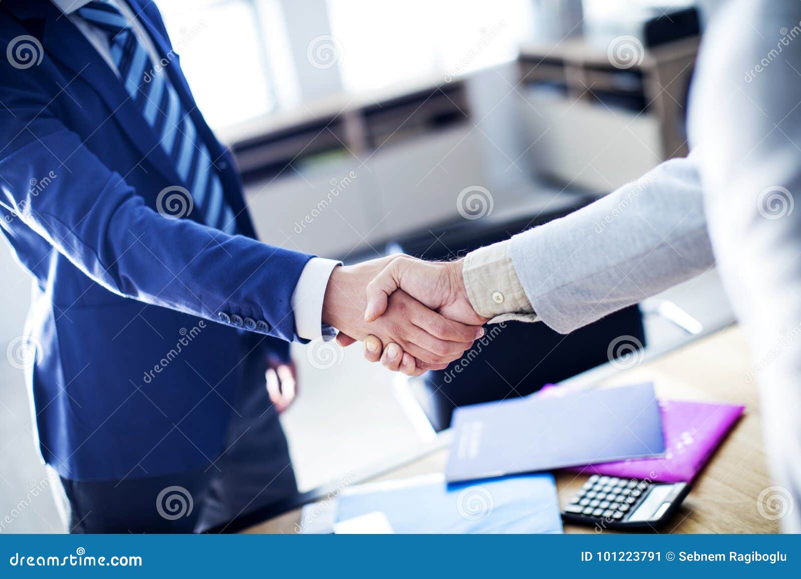 Business Handshake in the Office Stock Image - Image of financial ...