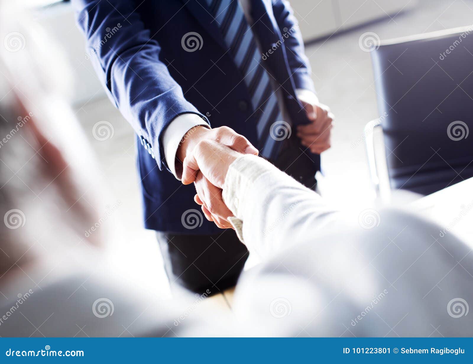 Business Handshake in the Office Stock Image - Image of colleague ...