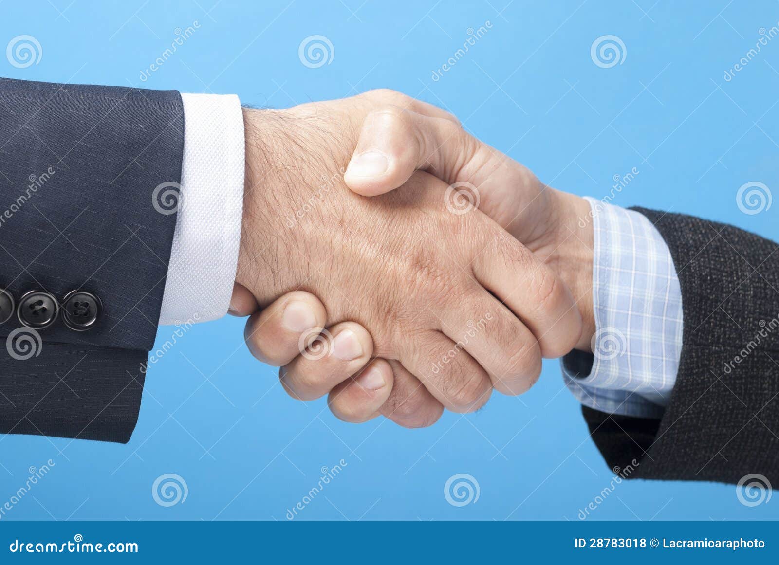 Business Handshake Over Blue Background Stock Photo - Image of ...