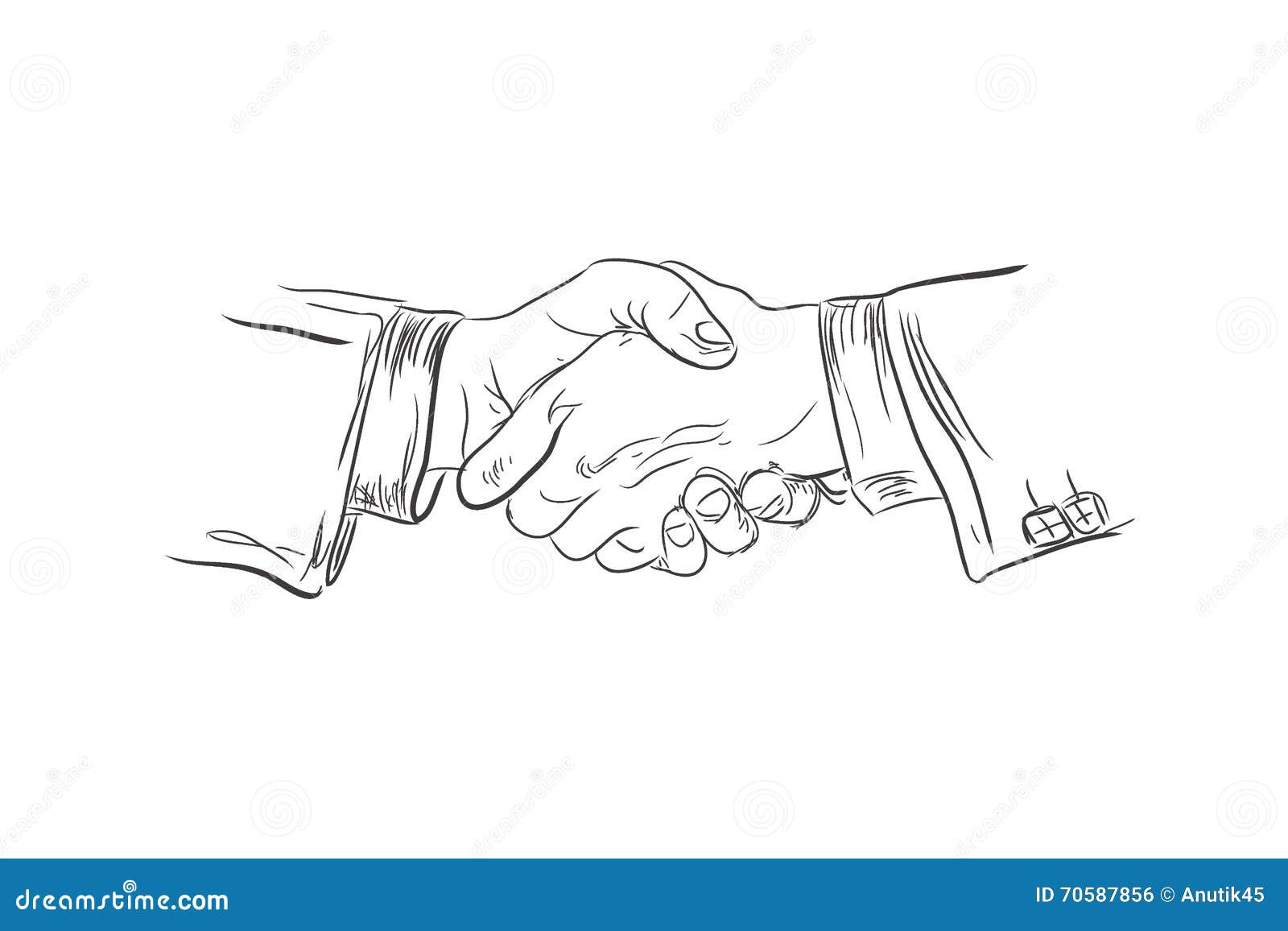 Business Handshake, Sketch, Vector Illustration Stock Illustration ...