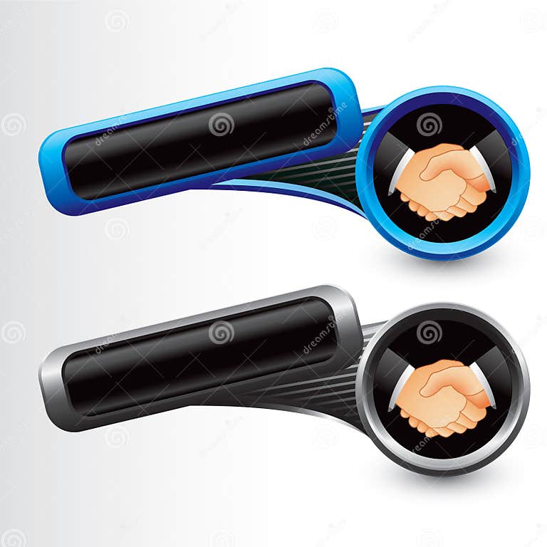 Business Handshake in Tilted Banners Stock Vector - Illustration of ...