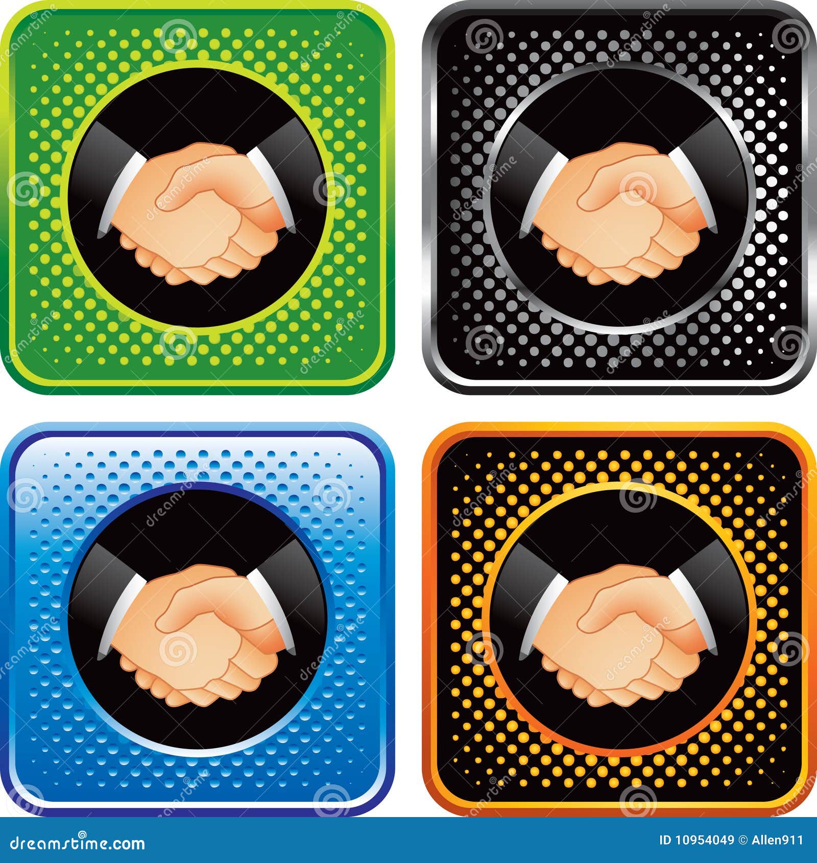 Business Handshake Web Buttons Stock Vector - Illustration of looking ...