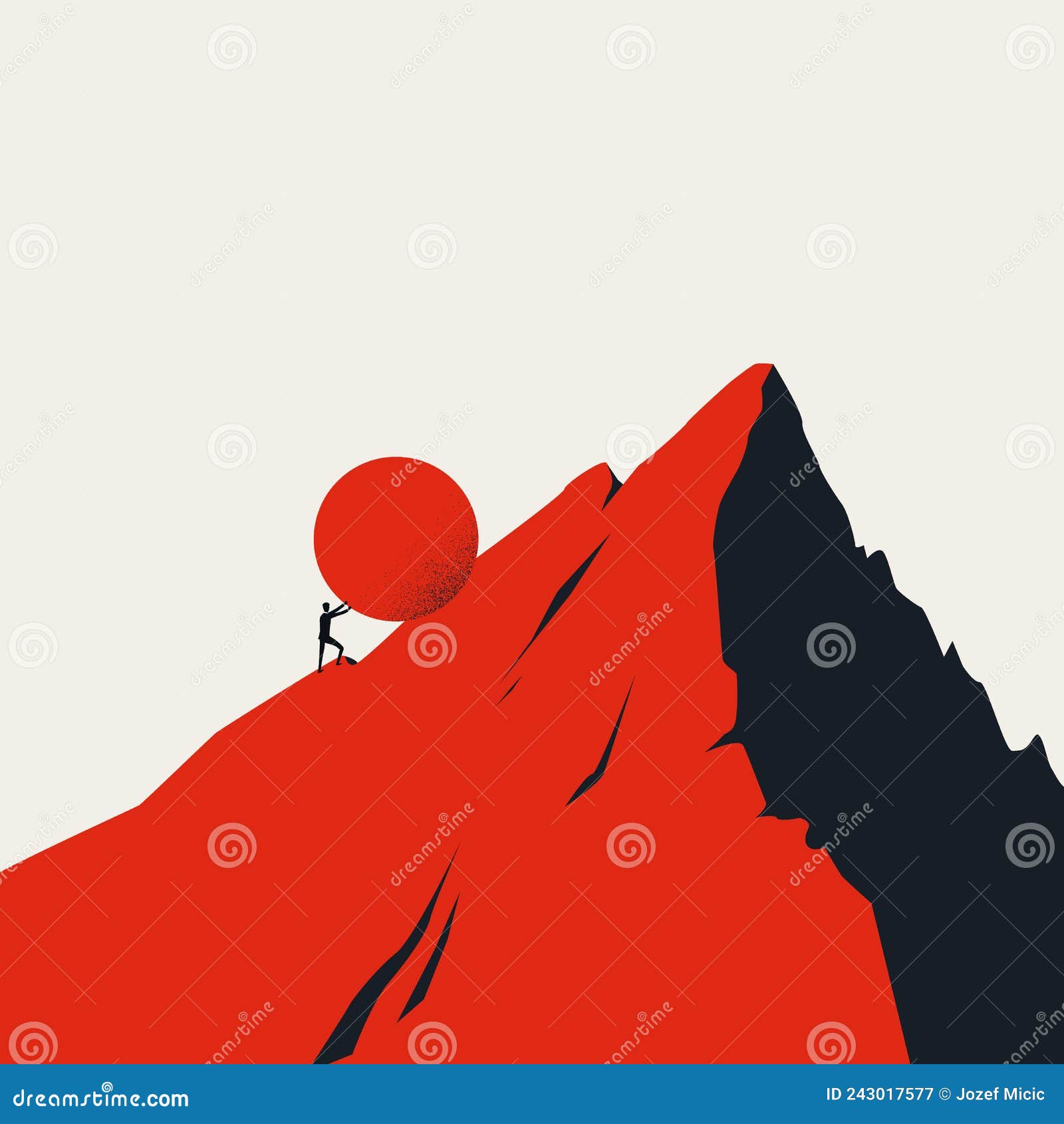 Business Hard Work and Effort Vector Concept. Achieving Goal, Objective ...