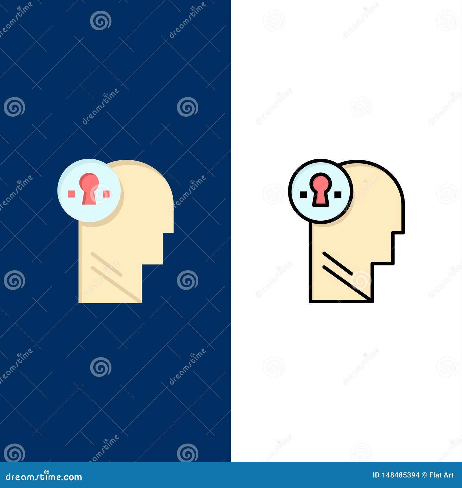 Business, Head, Idea, Mind, Think Icons. Flat and Line Filled Icon Set ...