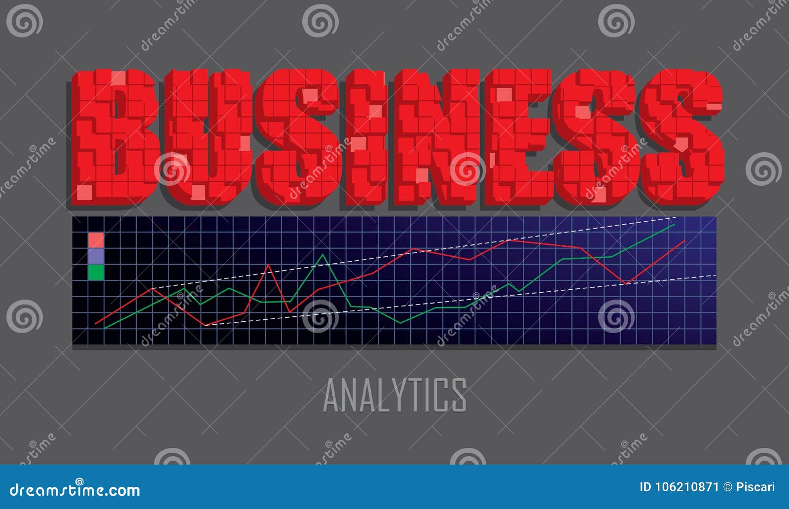 Business Header Text and Market Chart Graph Stock Vector - Illustration ...